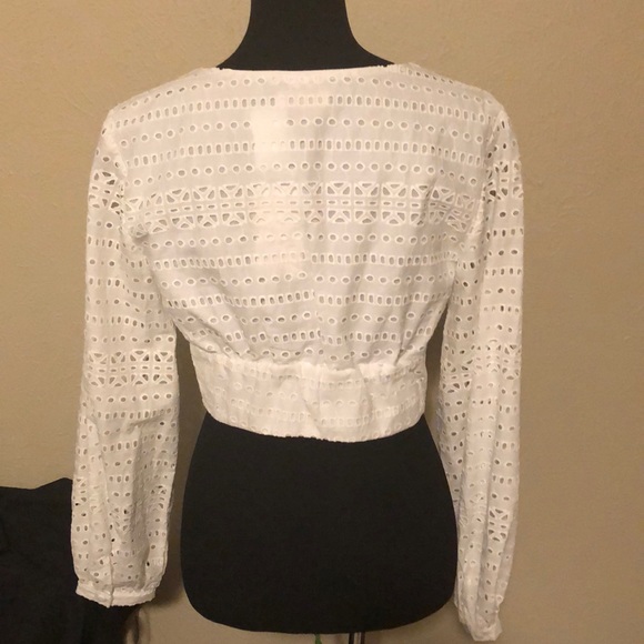 Kookai | Jackets & Coats | Kookai White Eyelet Cropped Jacket | Poshmark